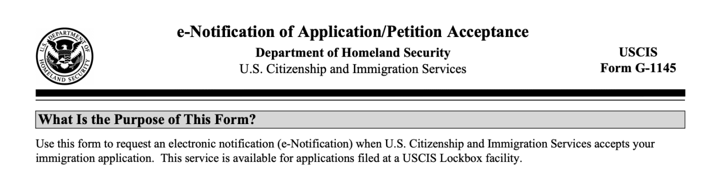 Guide to G-1145, e-Notification of Application/Petition Acceptance