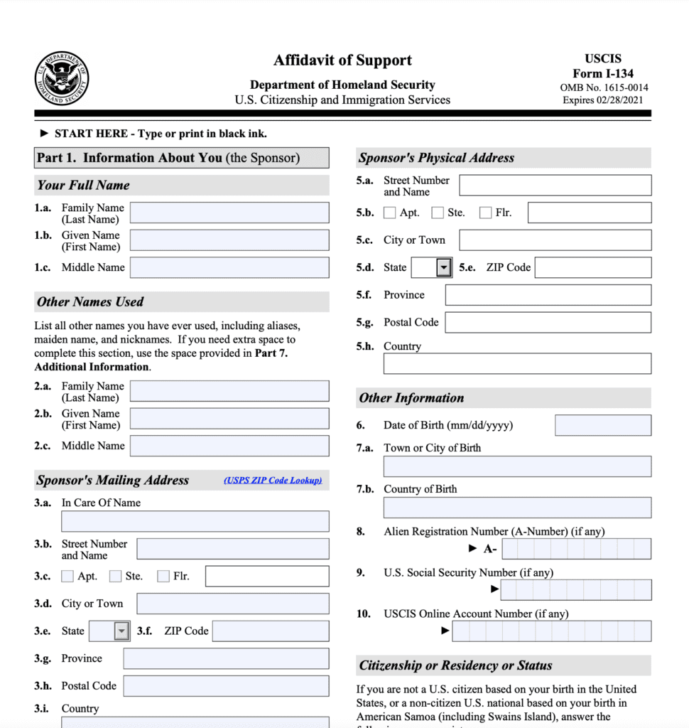 I 134 Complete Guide To Affidavit Of Support In The U S 2023 2023 