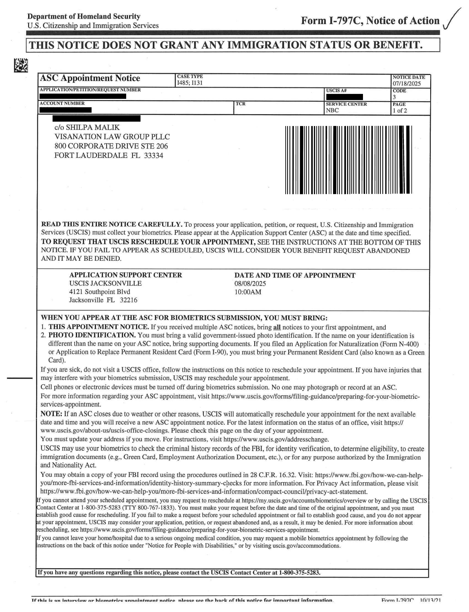 Uscis Biometrics Appointment Guide Next Steps