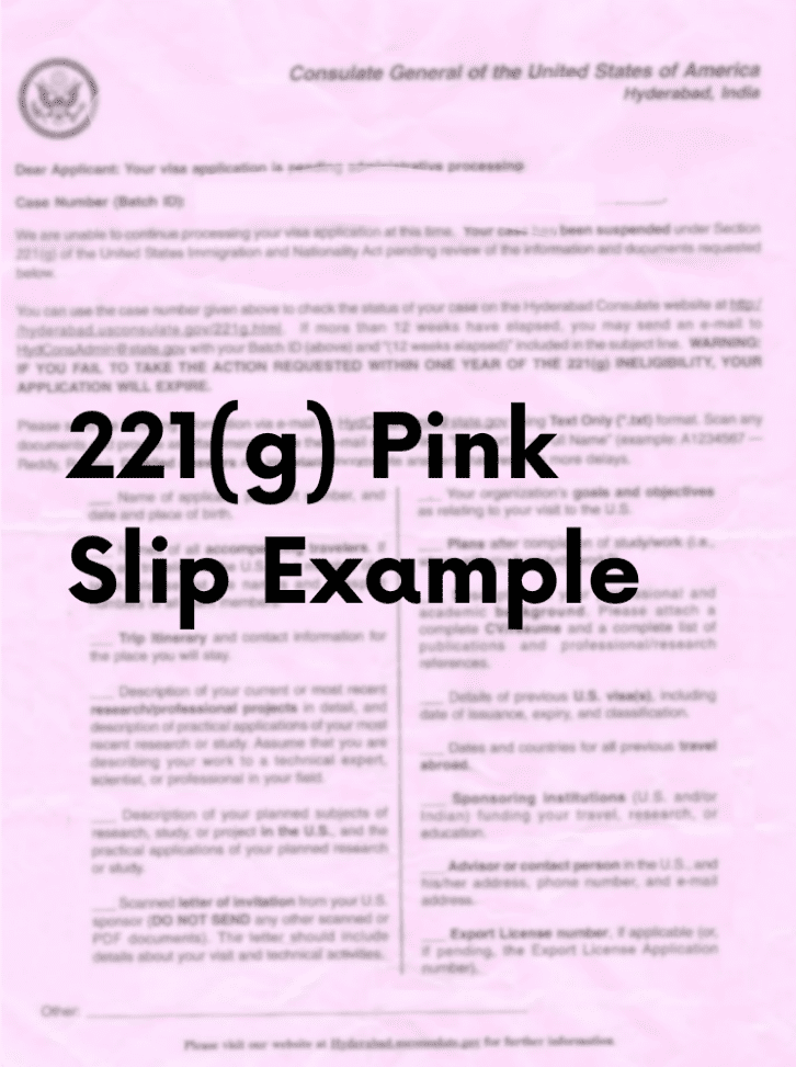 What is Section 221g? Color Slips | White, Blue, Yellow, Pink