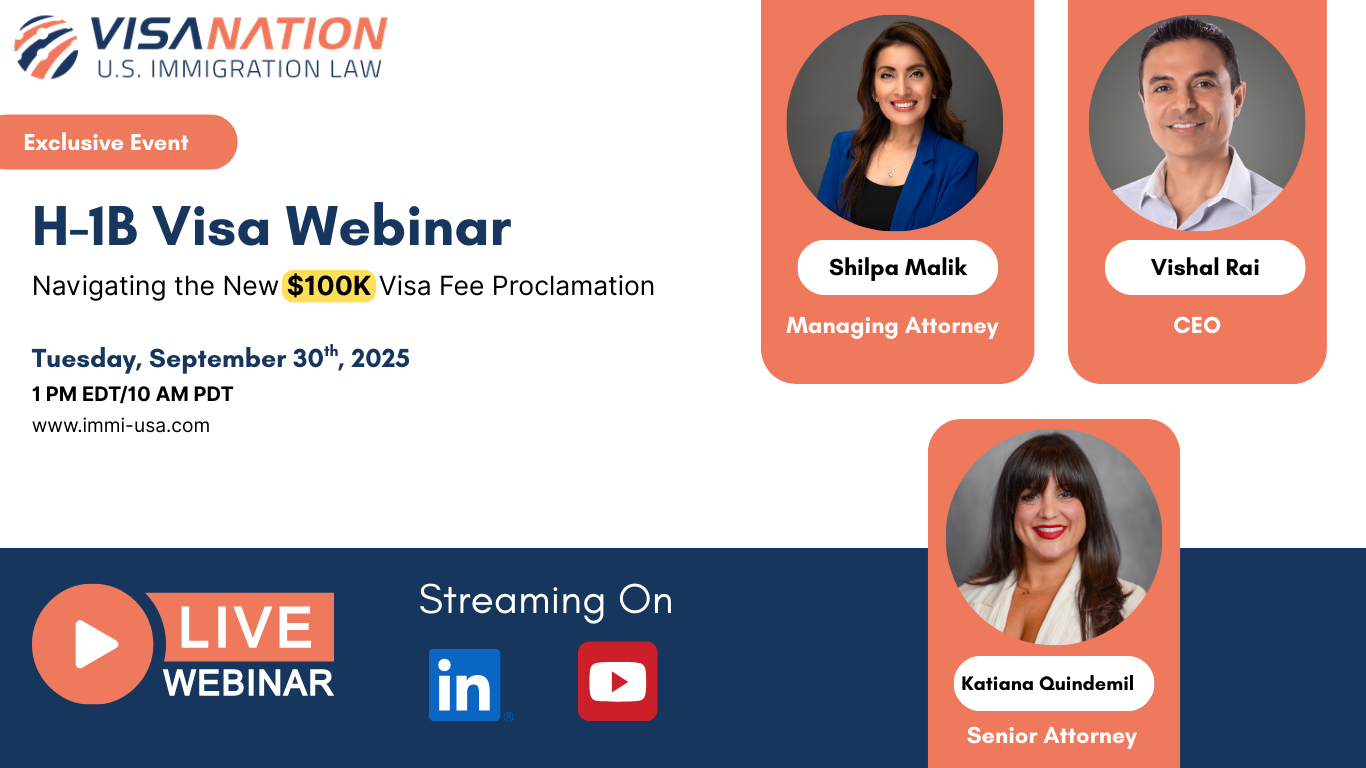 Webinar: Trump's New $100K H-1B Visa Fee Proclamation - VisaNation Law ...